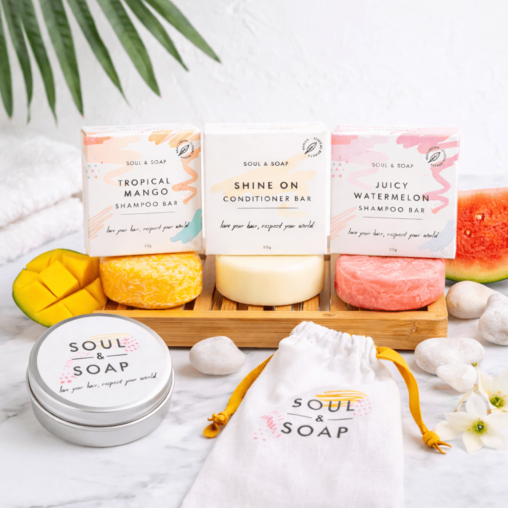 Complete Solid Hair Care Bundle - 2 Shampoo, Conditioner, Soap Bag ...